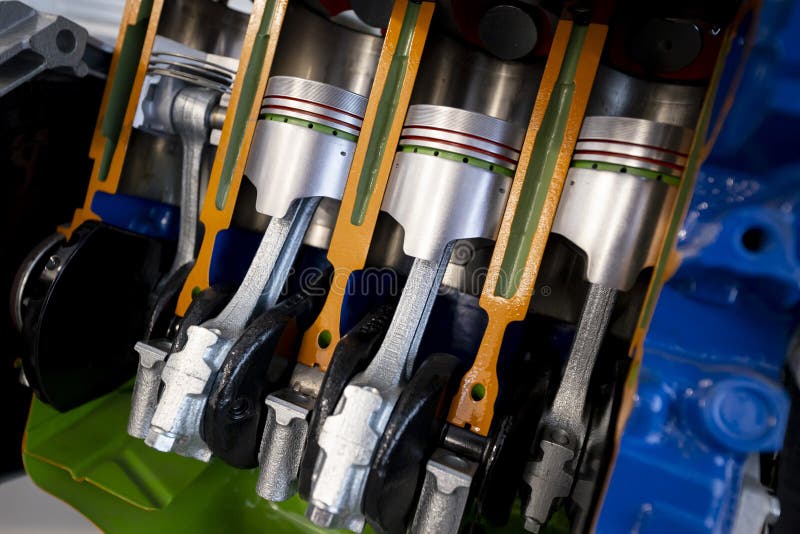 Car Engine Cut-through View Stock Image - Image of mechanical ...