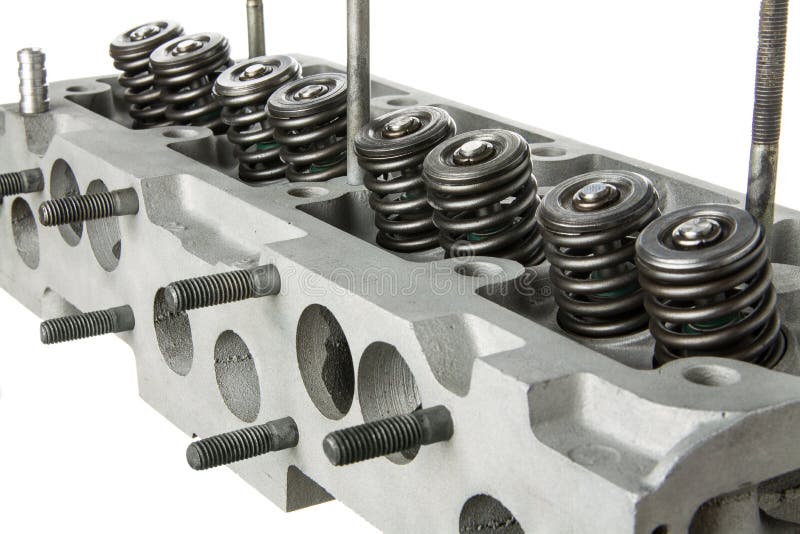 Car Engine Cylinder Head Diagonal View Stock Photo - Image of motor ...