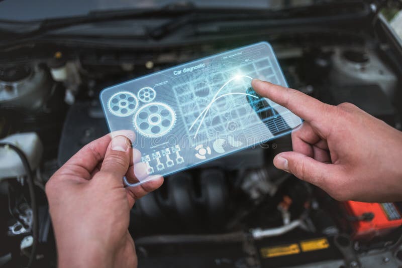 Car engine diagnostic. stock image. Image of exam, holding - 194623665