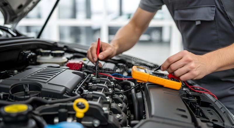 Car Engine Diagnostic Test by Technician Stock Photo - Image of ...