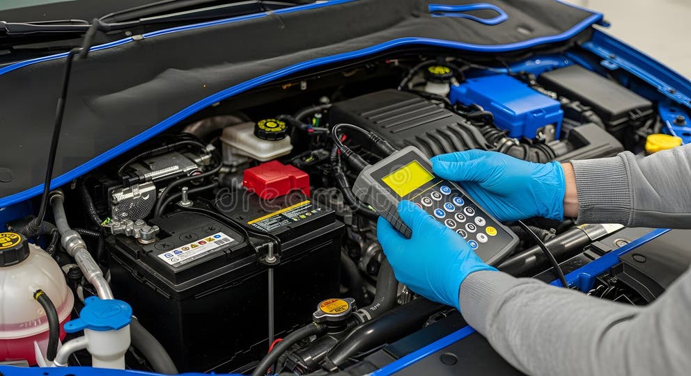 Car Engine Diagnostic Test stock illustration. Illustration of ...