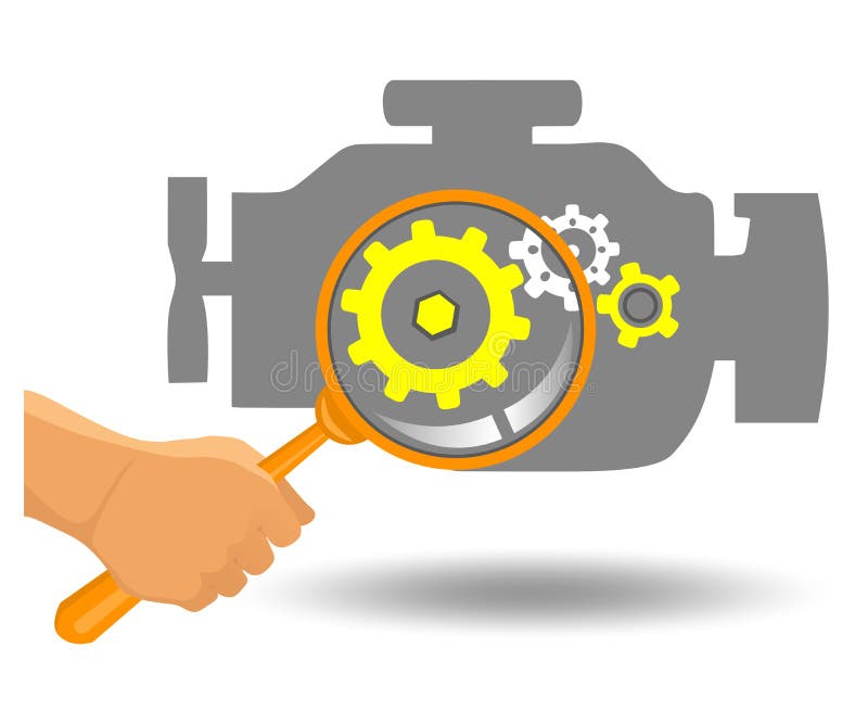 Check Engine Car Diagnostics Vector Illustration Stock Vector ...
