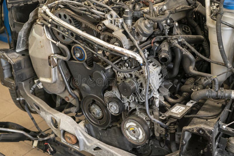 Car Engine Disassembled for Maintenance Stock Image - Image of motor ...