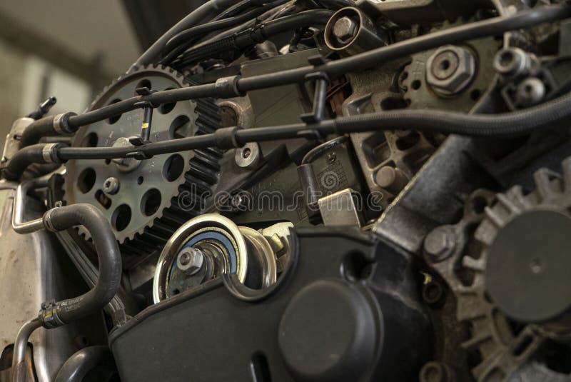 Car Engine Disassembled for Maintenance 4 Stock Image - Image of ...