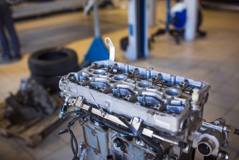 Car Engine Disassembled Separately from the Machine. Stock Image ...