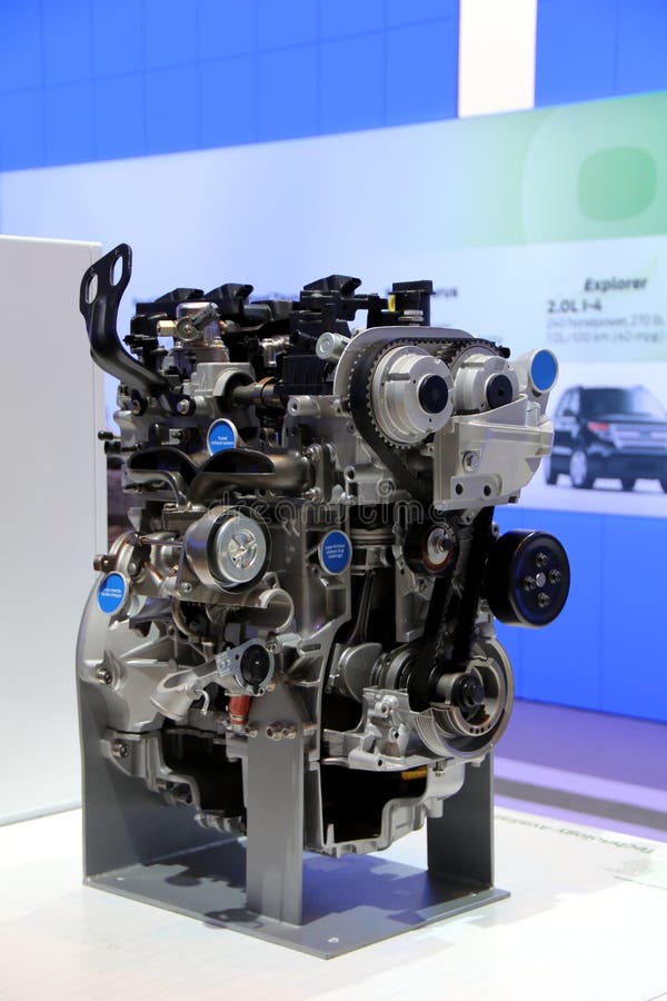 Car Engine on Display at the Exhibition Editorial Stock Image - Image ...