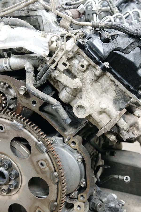 Car Engine with Flywheel Plate Stock Image - Image of transportation ...