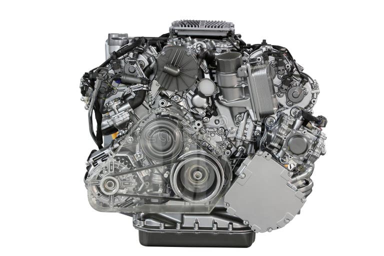 Car Engine Front View Isolated Stock Image - Image of engine, iron ...