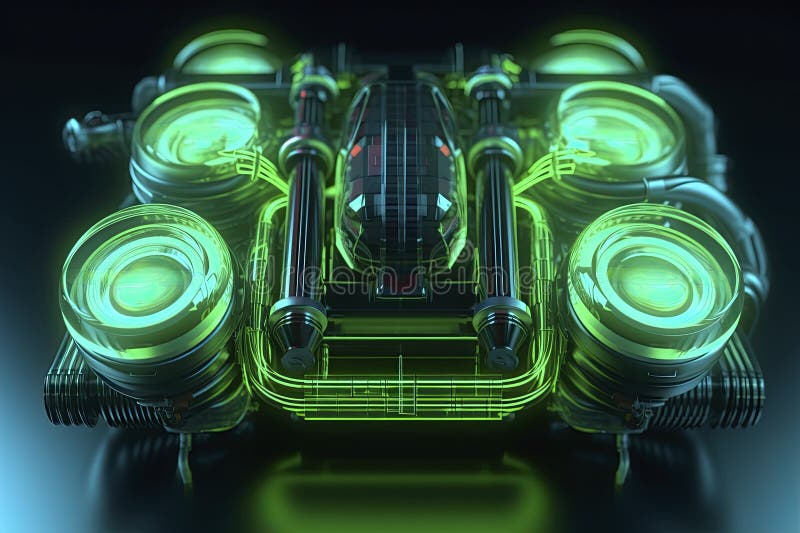 Car Engine. Full Frame of a Mechanical Engine Stock Illustration ...