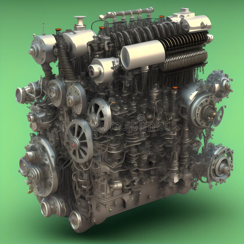Car Engine Gearbox, Generative AI Illustration Stock Illustration ...