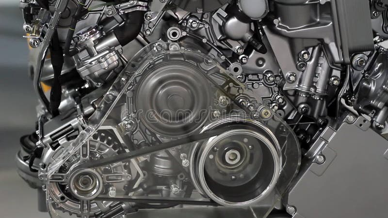 Car engine belt and gears stock footage. Video of bearing - 35158956