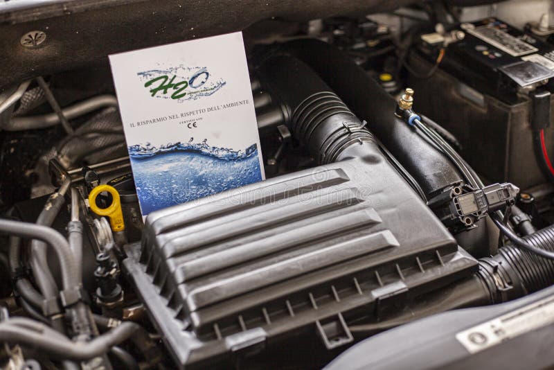 Car engine hydrogen system editorial photography. Image of engineering ...