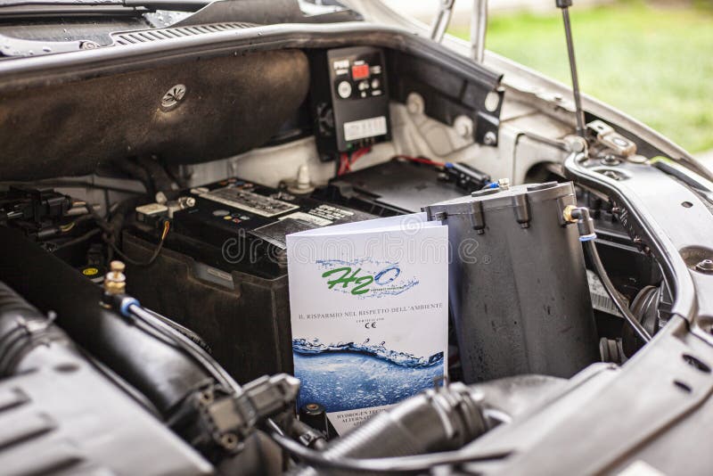 Car engine hydrogen system editorial image. Image of motorized - 246026250