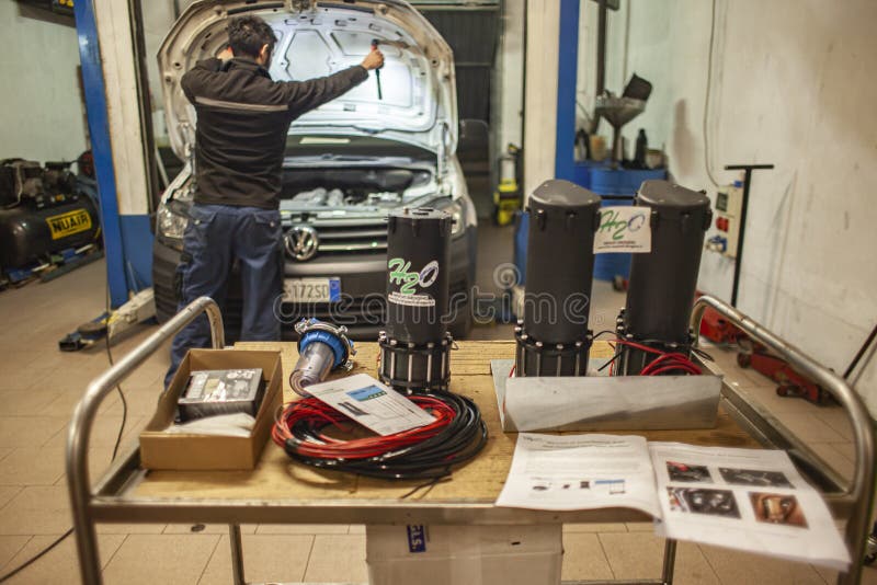 Car engine hydrogen system editorial stock photo. Image of electric ...