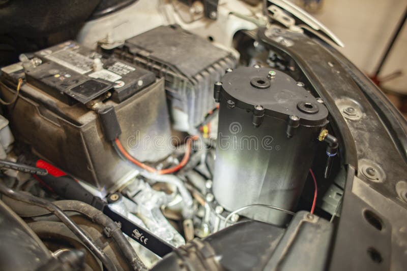 Car engine hydrogen system editorial stock image. Image of mechanic ...