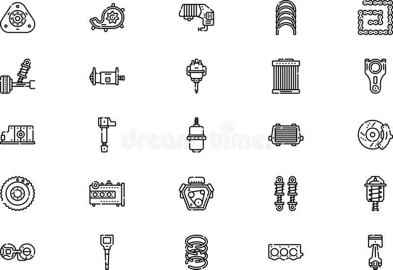 Car Engine Icons Collection is a Vector Illustration with Editable ...