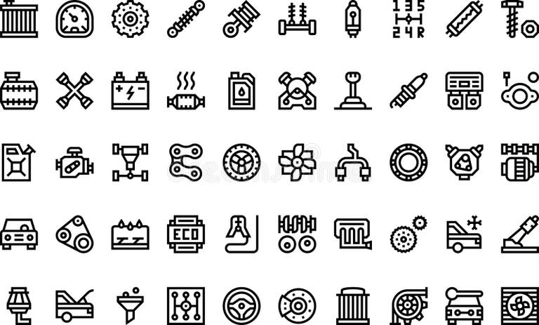 Car Engine Icons High-Quality Vector Icons Collection with Editable ...