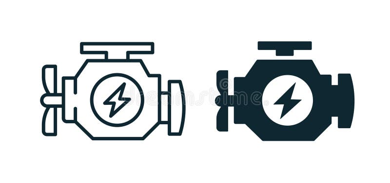 Car Engine Icons on White Background. Vector Illustration. Stock ...
