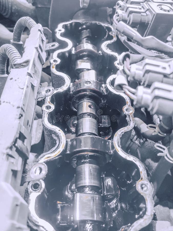 Car Engine Inside View Close Up, Top View of Engine Inside Stock Photo ...