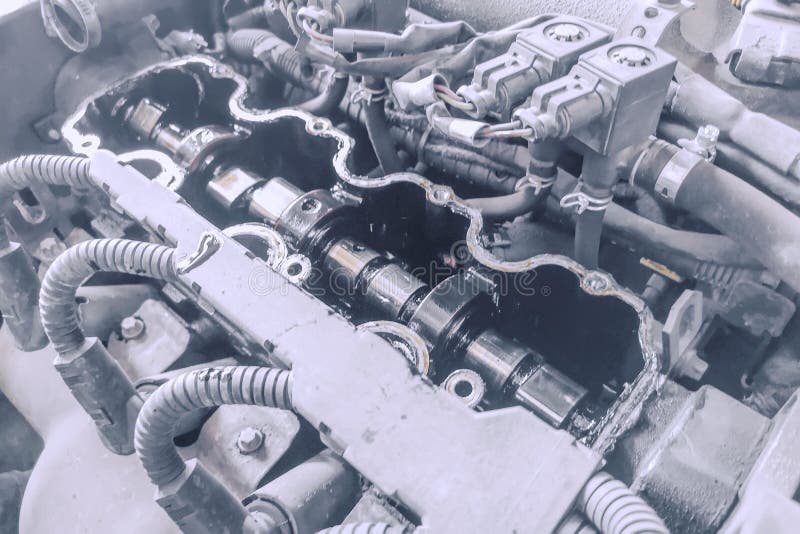 Car Engine Inside View Close Up, Top View of Engine Inside Stock Image ...