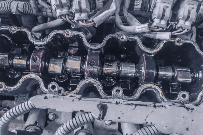 Car Engine Inside View Close Up, Top View of Engine Inside Stock Photo ...