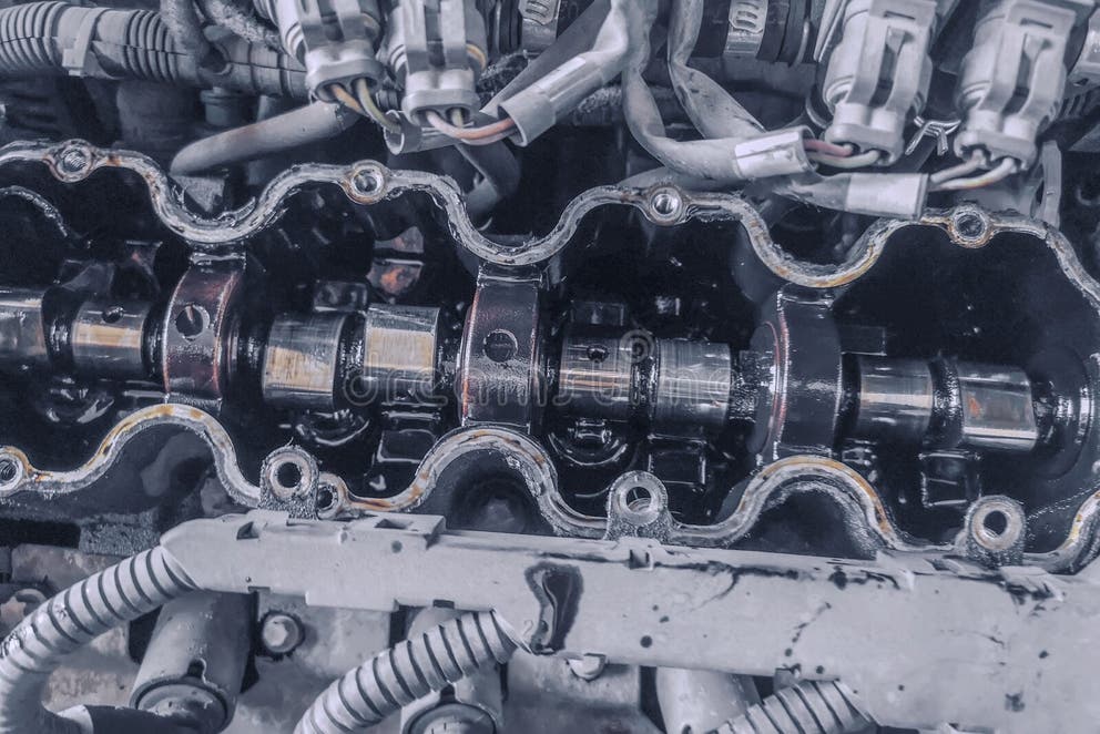 Car Engine Inside View Close Up, Top View of Engine Inside Stock Image ...