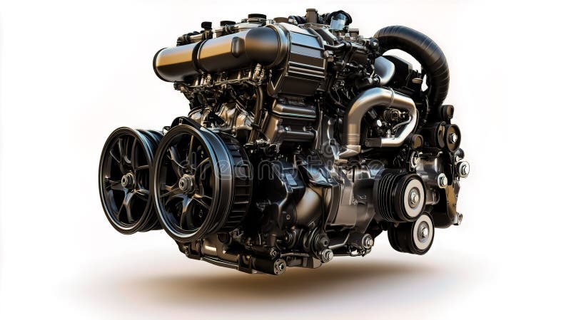Car Engine Isolated on a White Background Stock Illustration ...