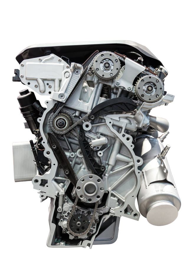 Car Engine Isolated on White Stock Photo - Image of camshaft, mechanics ...