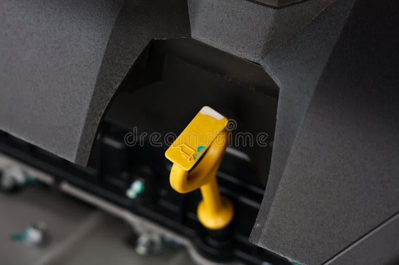 Car engine oil dip stick stock photo. Image of plastic - 77235482