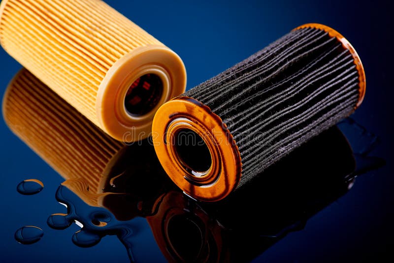 Car Engine Oil Filter on Dark Background Stock Photo - Image of ...