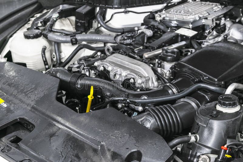 Car Engine. Car Engine Part. Close-up Image of an Internal Combustion ...