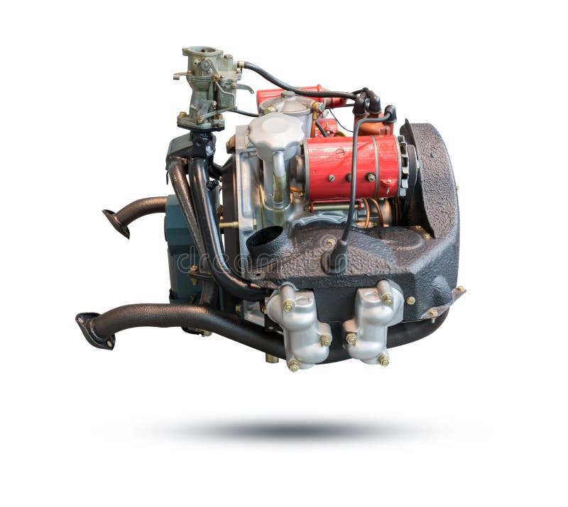 Car Engine Part Isolated on White Background. Stock Image - Image of ...