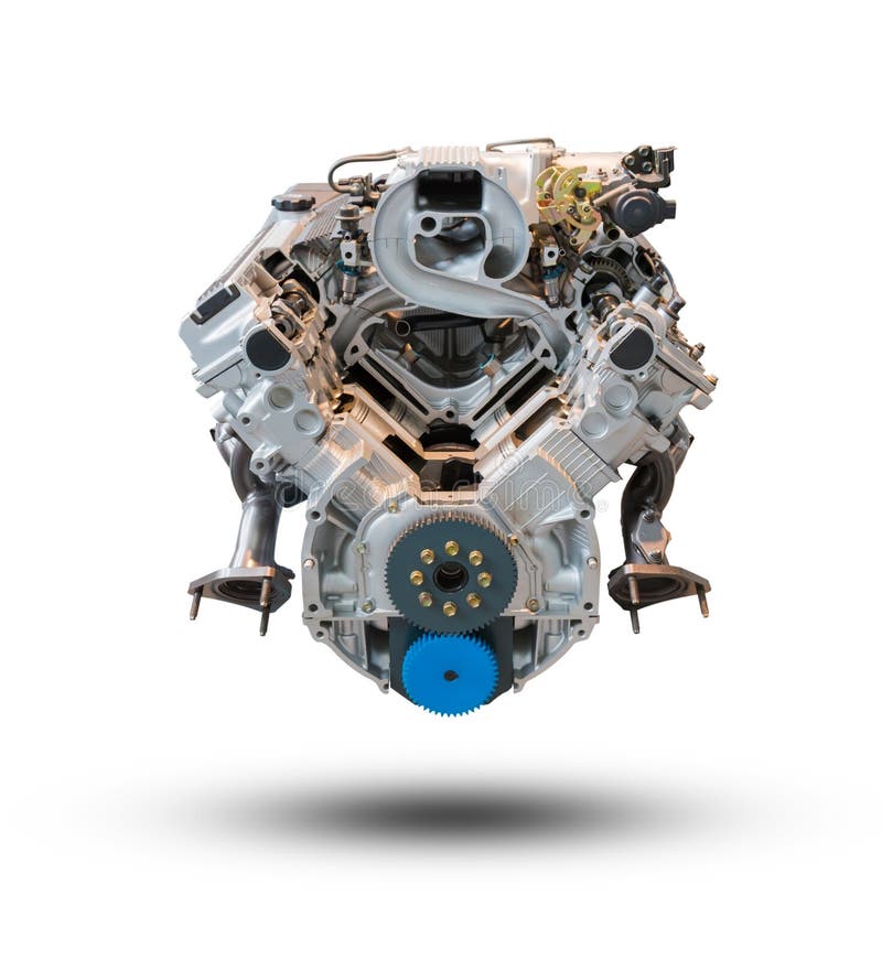 Car Engine Part Isolated on White Background. Stock Photo - Image of ...