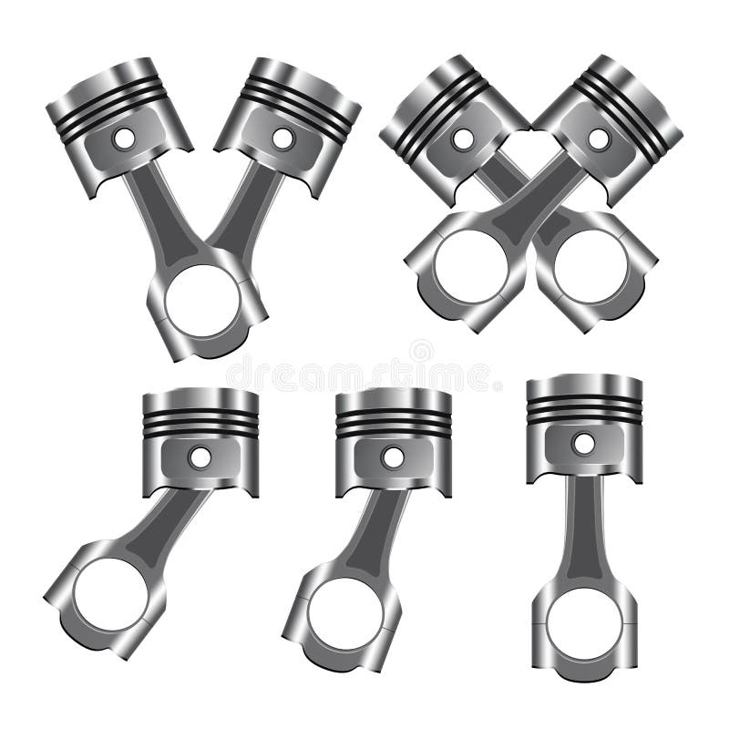 Car Engine Piston, Automobile Detail Set Vector Stock Vector ...