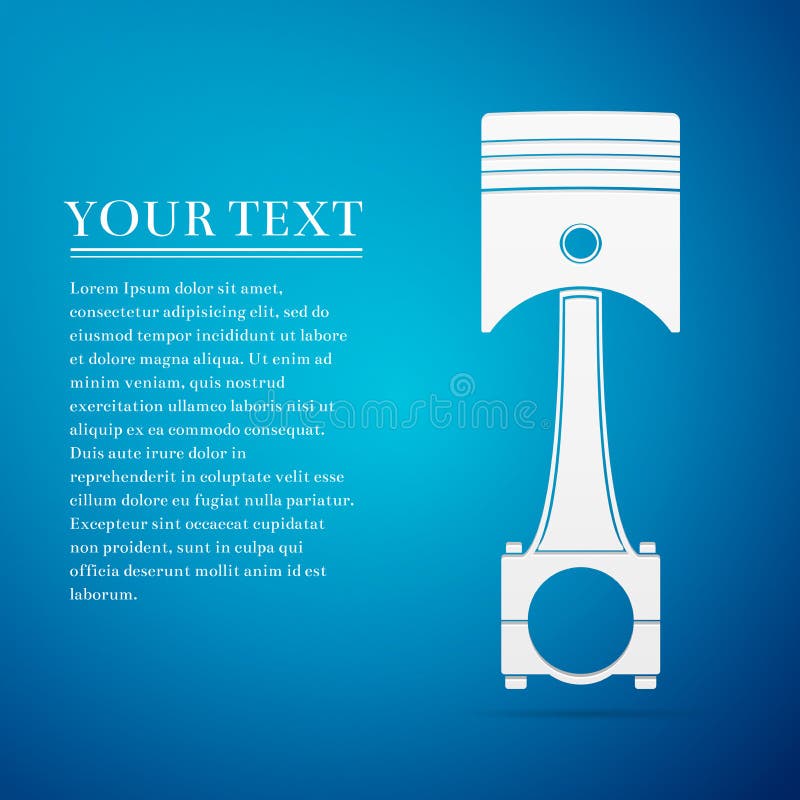 Car Engine Piston Flat Icon on Blue Background Stock Vector ...