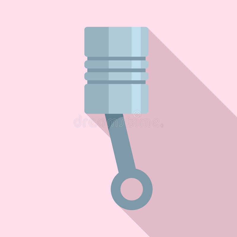 Car Engine Piston Icon, Flat Style Stock Vector - Illustration of ...