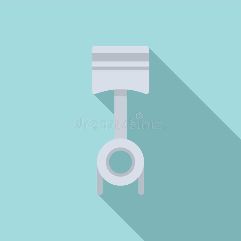 Car Engine Piston Icon, Flat Style Stock Vector - Illustration of ...
