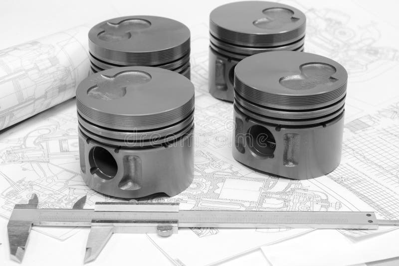Car engine pistons stock image. Image of alloy, piston - 50703345