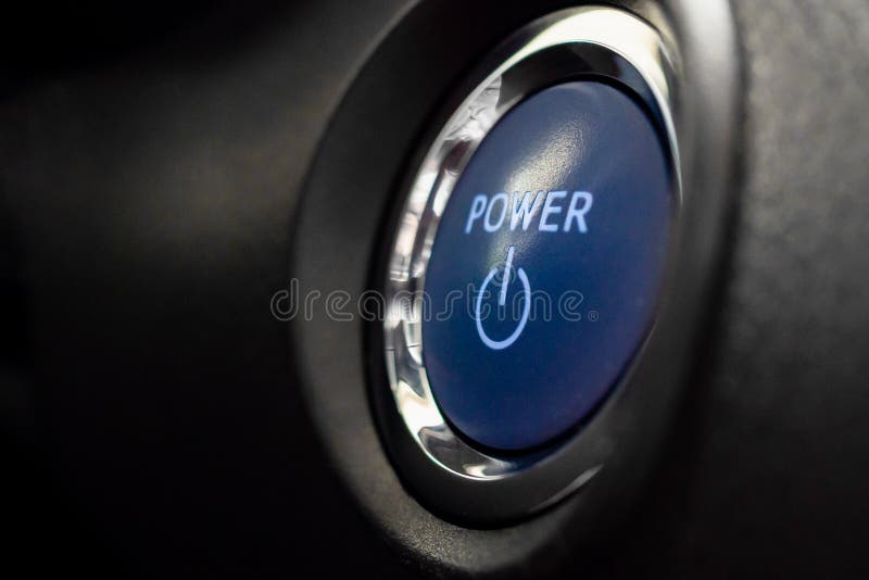 Car Engine Power Start Button Stock Photo - Image of hybrid, motor ...