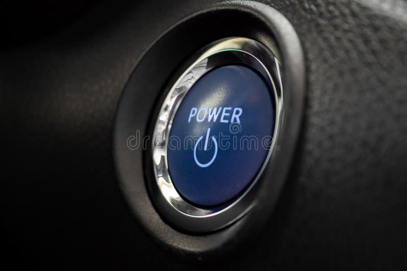 Car Engine Power Start Button Stock Photo - Image of closeup ...