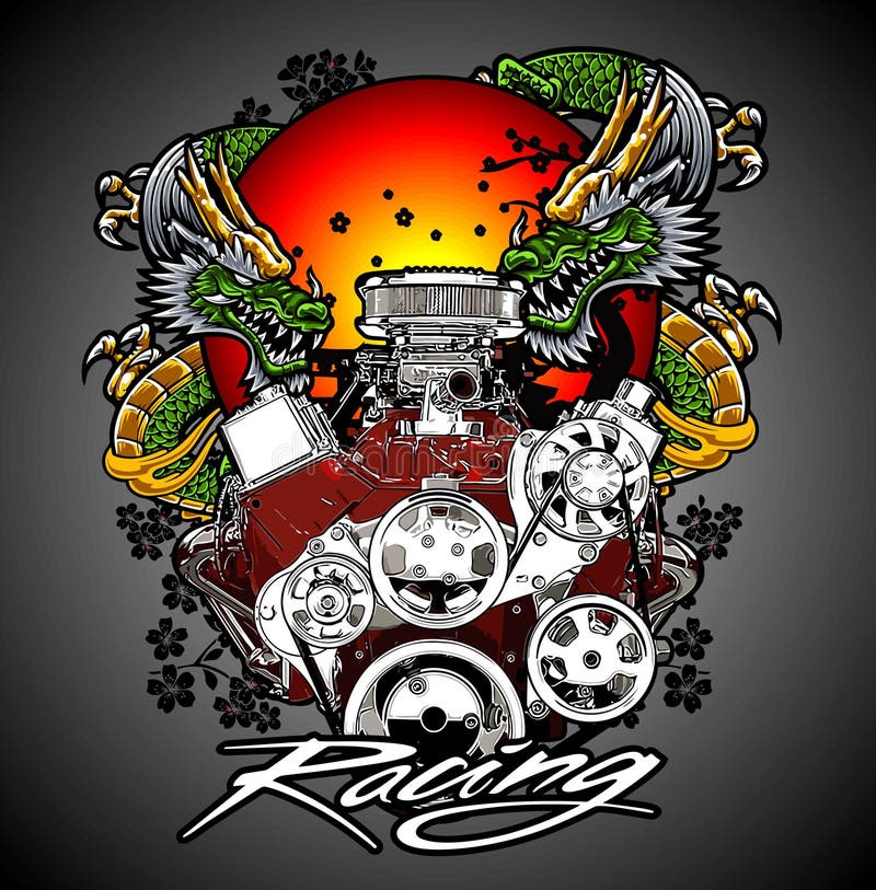 Car engine racing stock vector. Illustration of race - 264241152