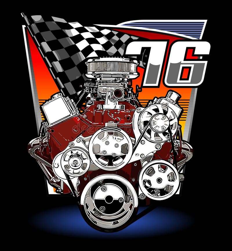 Car engine racing stock vector. Illustration of text - 264241158