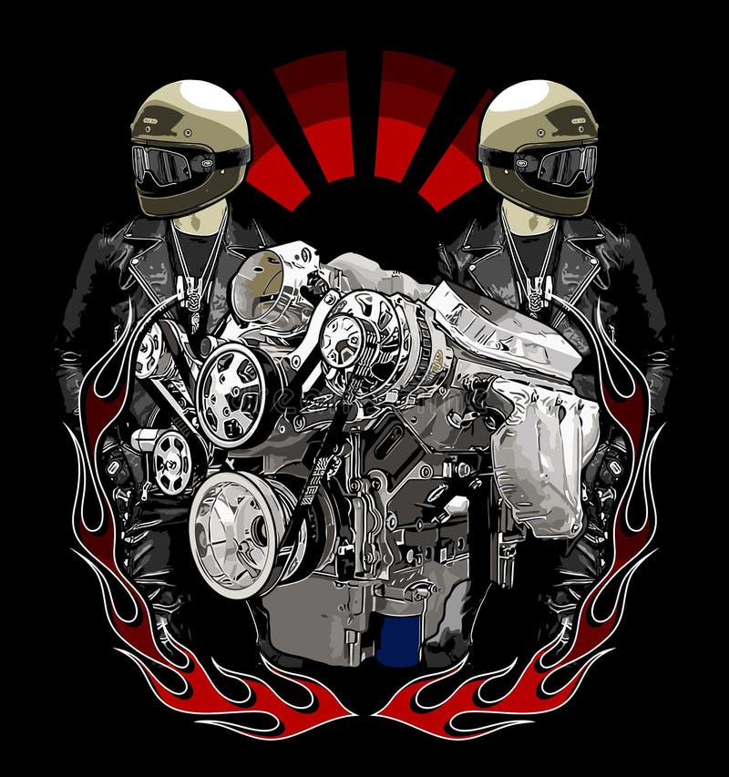 Car engine racing stock vector. Illustration of font - 264241163