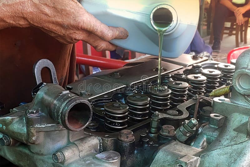 Car Engine after Remove the Cover Part for Engine Repair and ...