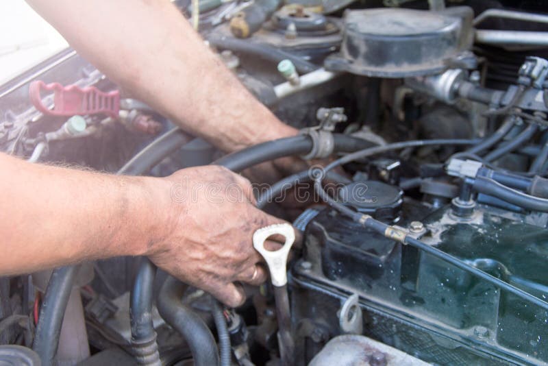 Car engine repair stock image. Image of people, mechanical - 148330723