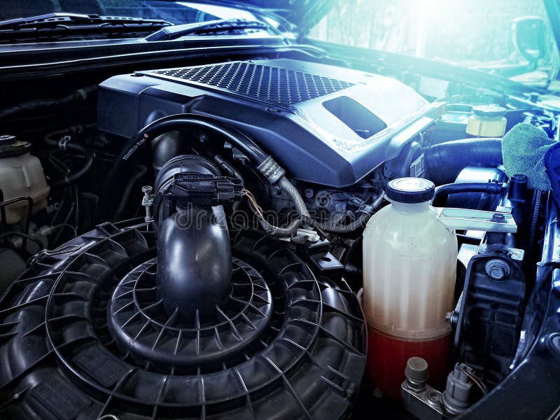 Car engine room stock photo. Image of transportation - 331316382