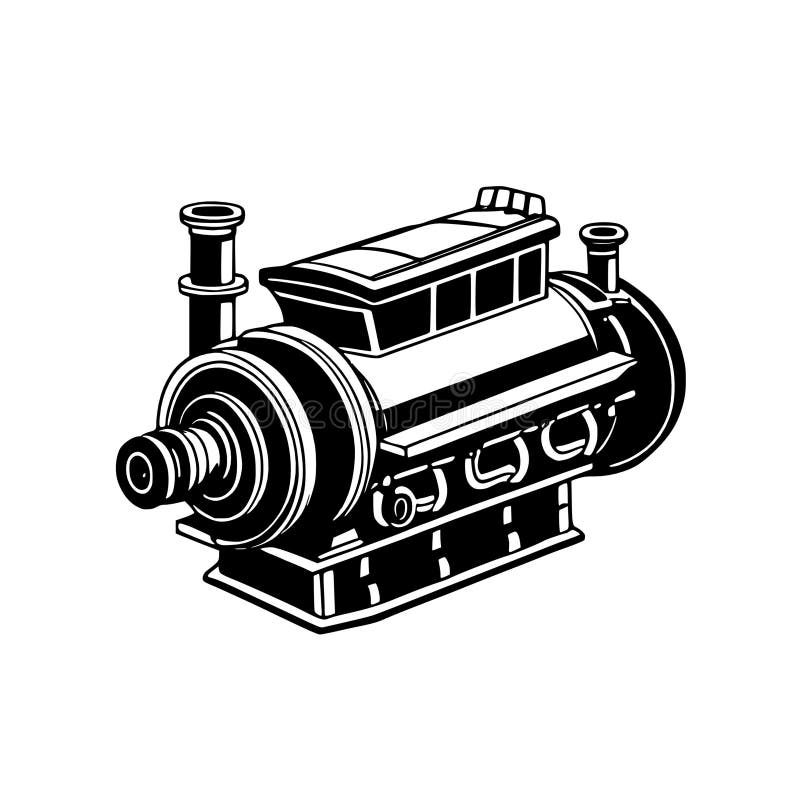 Car Engine Sketch Hand Drawn Engraved Style Engineering Stock Vector ...