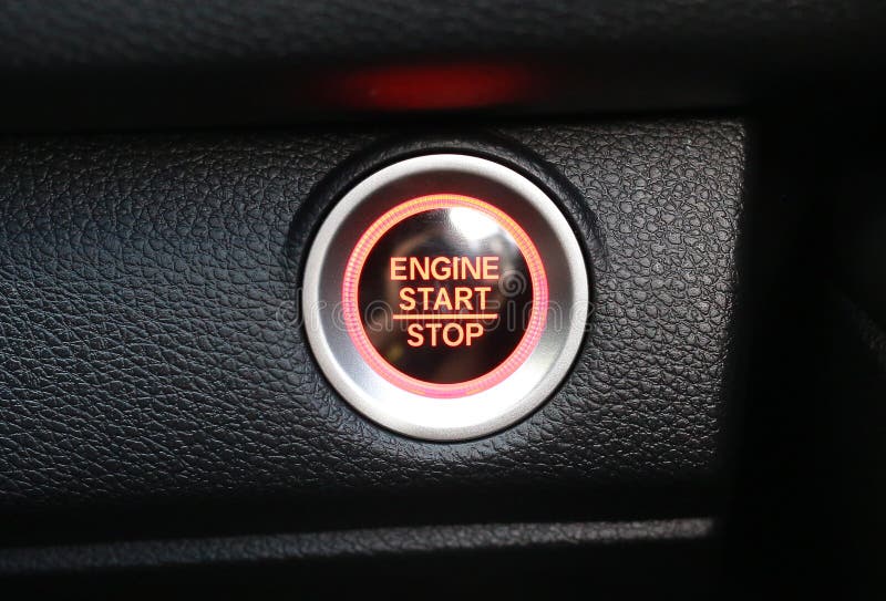 A Car Engine Start-stop Button Stock Photo - Image of electronic, focus ...