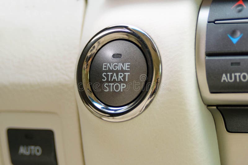 Car Engine Start and Stop Button Luxury Class Stock Photo - Image of ...