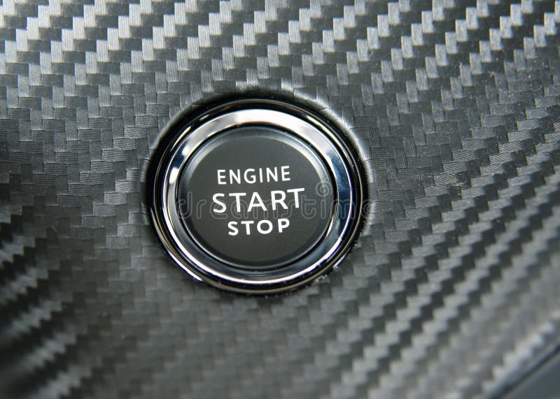Start Stop Engine Button on a Modern Car Dashboard Stock Image - Image ...